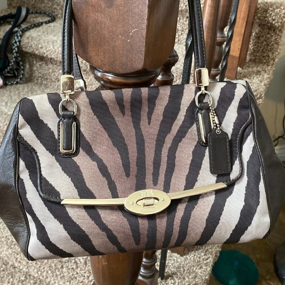 Coach | Bags | Coach Madison Phoebe Zebra Jacquard Tote | Poshmark
